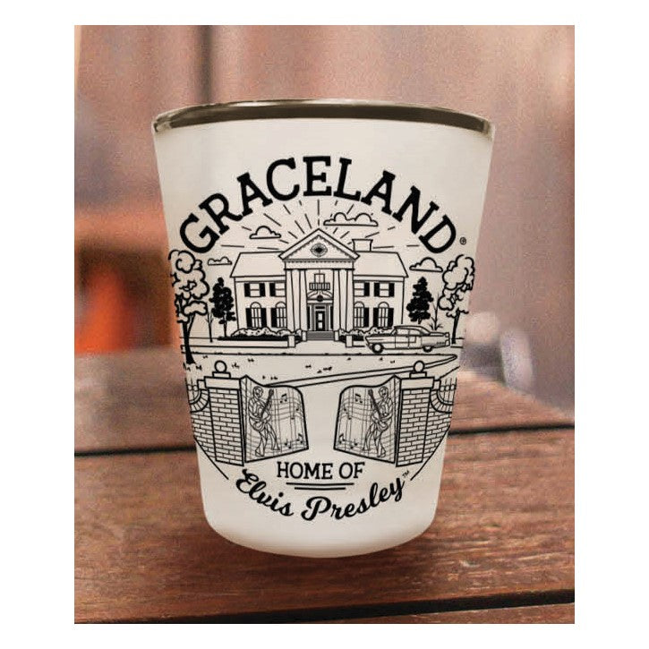Graceland Line Art Frosted Shot Glass - Graceland Official Store