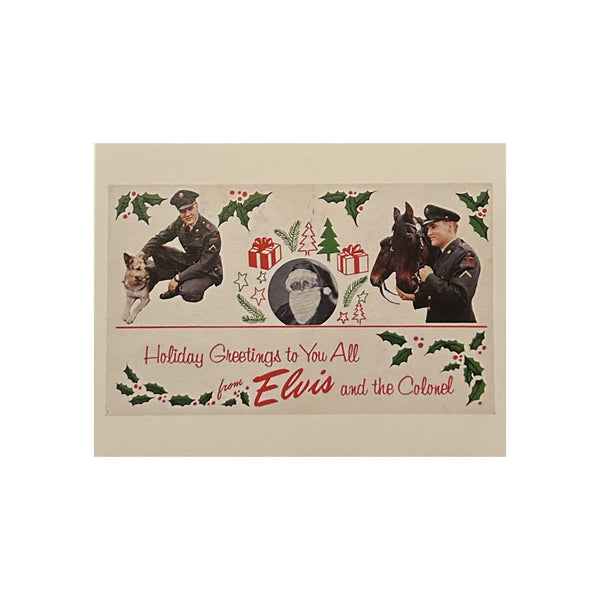 Elvis and The Colonel Army Christmas Card - Graceland Official Store
