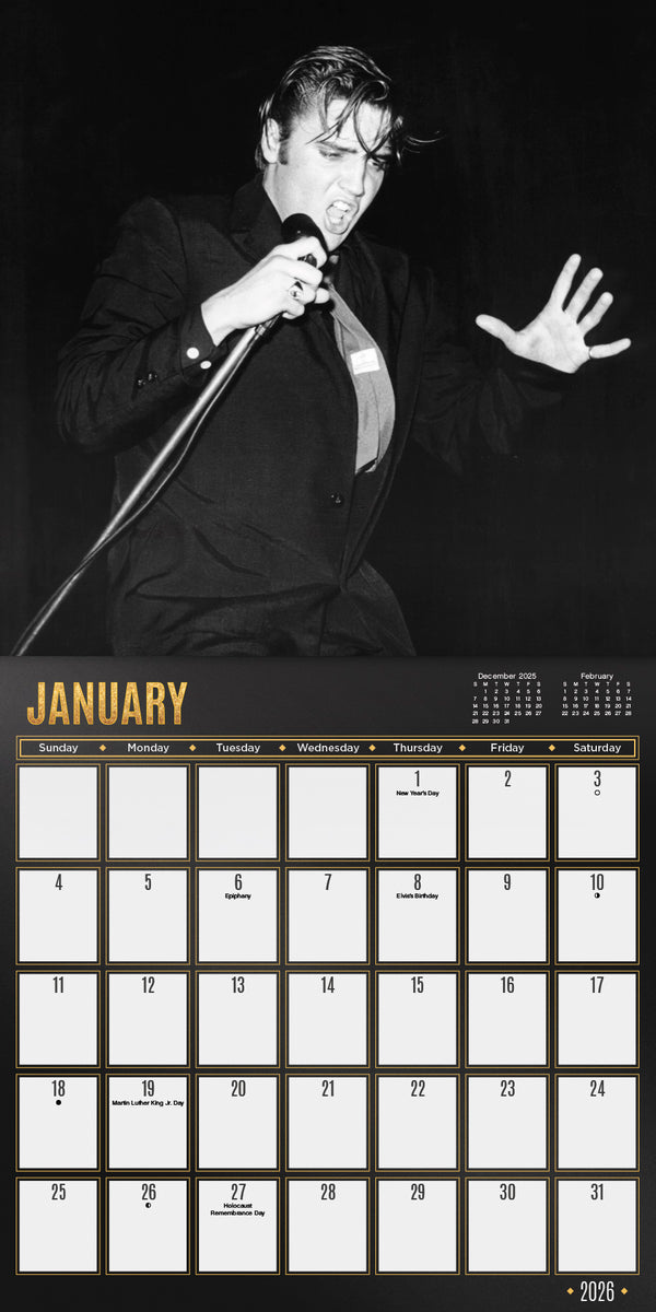 2026 Elvis Wall Calendar - Graceland Official Store