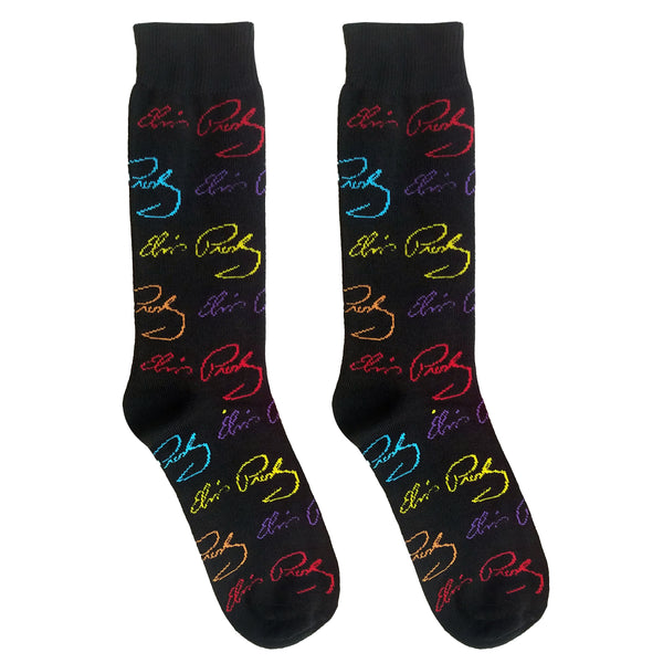 Elvis Presley Repeat Pop Color Signature Socks - Graceland Official Store