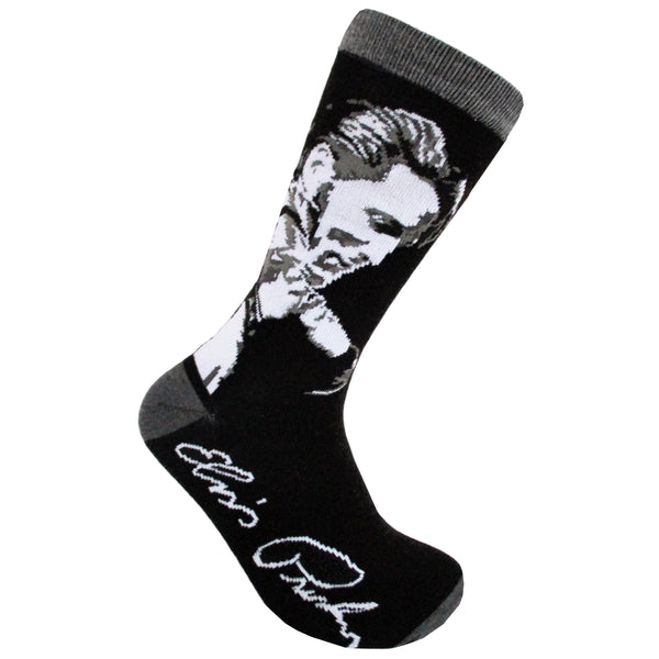 Elvis Black Leather Looking Down Sock - Graceland Official Store