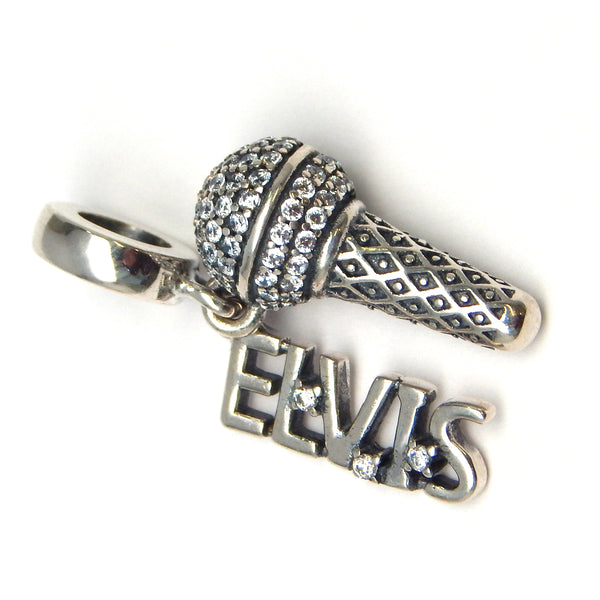 Sterling Silver ELVIS Microphone Dangle Charm - Graceland Official Store