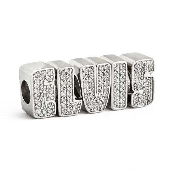 Sterling Silver ELVIS Letters Crystal Bead Charm Set - Graceland ...