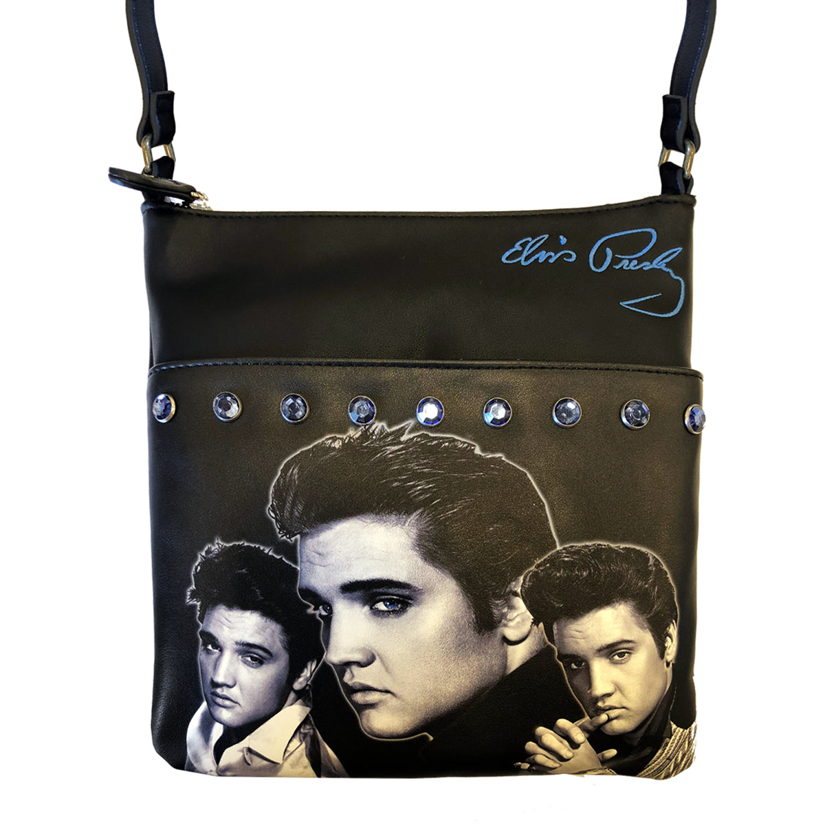 Elvis Black and White Collage Crossbody Handbag - Graceland Official Store