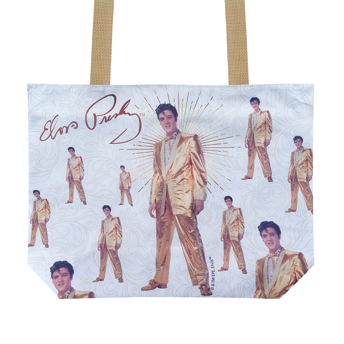 Elvis Repeat Gold Lame Tote Bag - Graceland Official Store